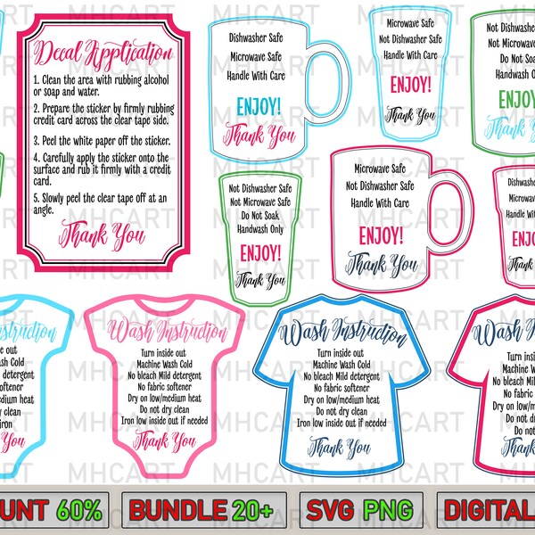 Care Instructions Svg - Etsy