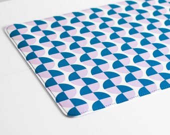 Wavy Pink & Red Desk Pad / Patterned Vegan Leather / Double-sided Desk ...