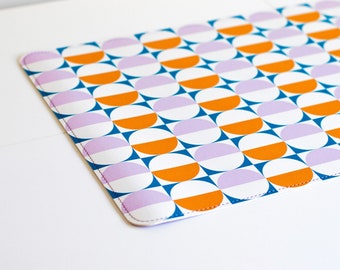 Wavy Pink & Red Desk Pad / Patterned Vegan Leather / Double-sided Desk ...