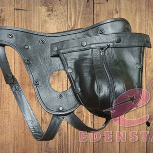 Men's 100% Genuine Black Leather Jockstrap, Men Leather Thong, Sexy ...