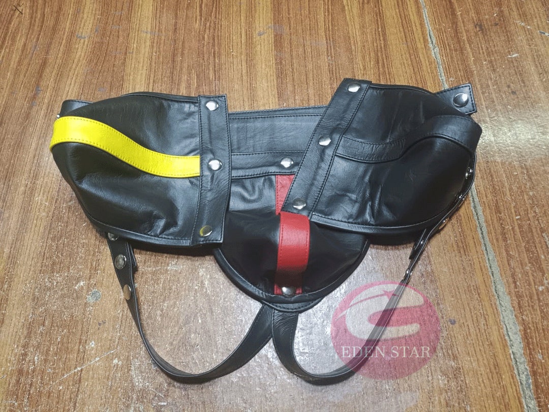 Men's Leather Jock Strap 3 in 1 Jock Strap Gay Thong Slip String With ...