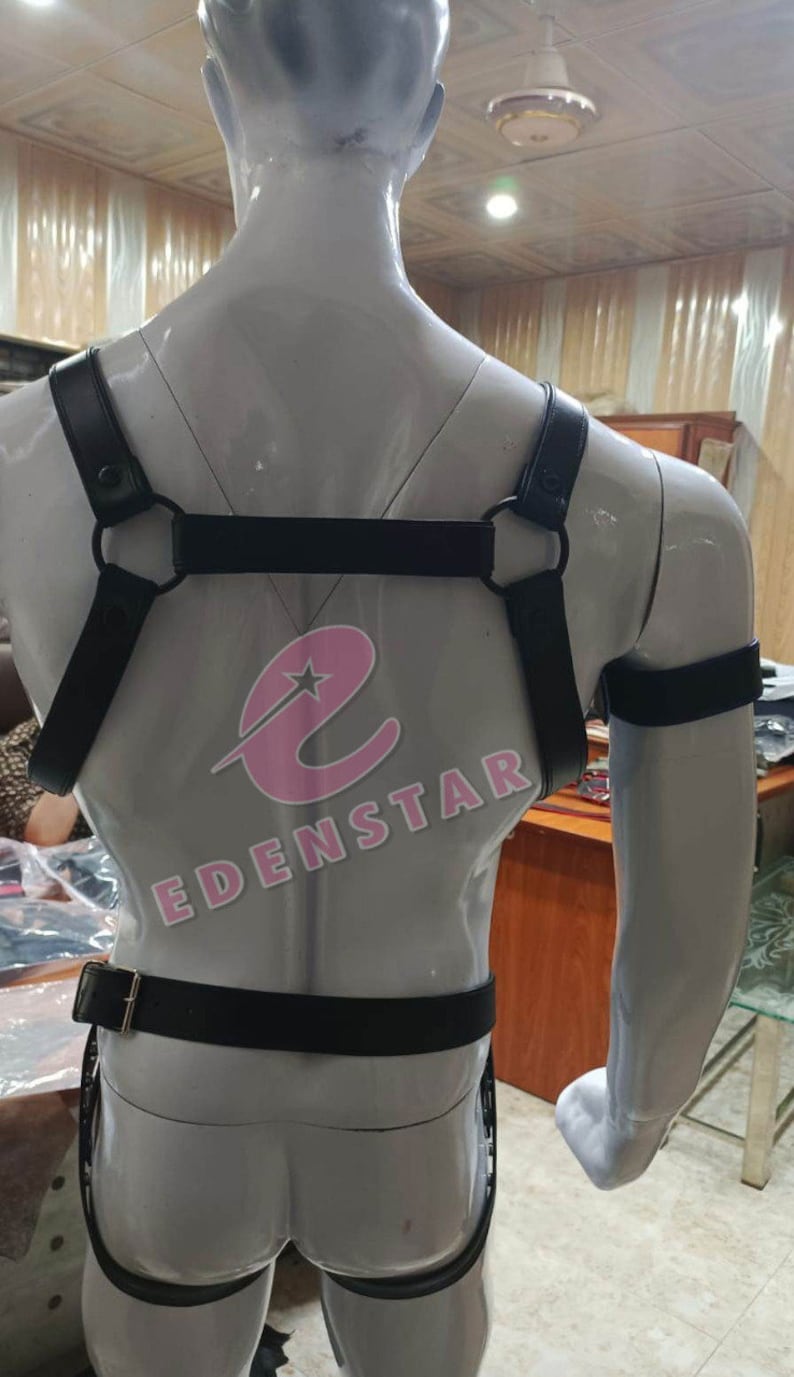 Mens Leather Full Body Harness With Jockstrap Set - Etsy