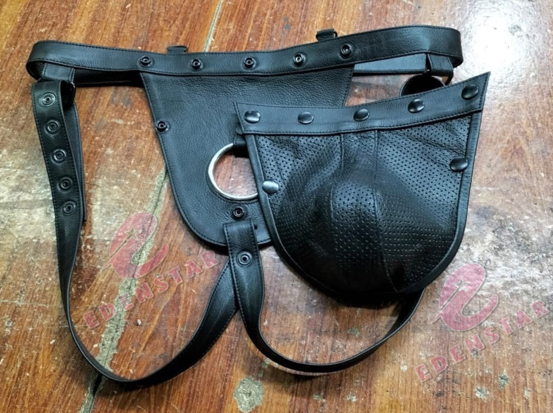 Men's 100% Genuine Black Leather Jockstrap Men Leather - Etsy