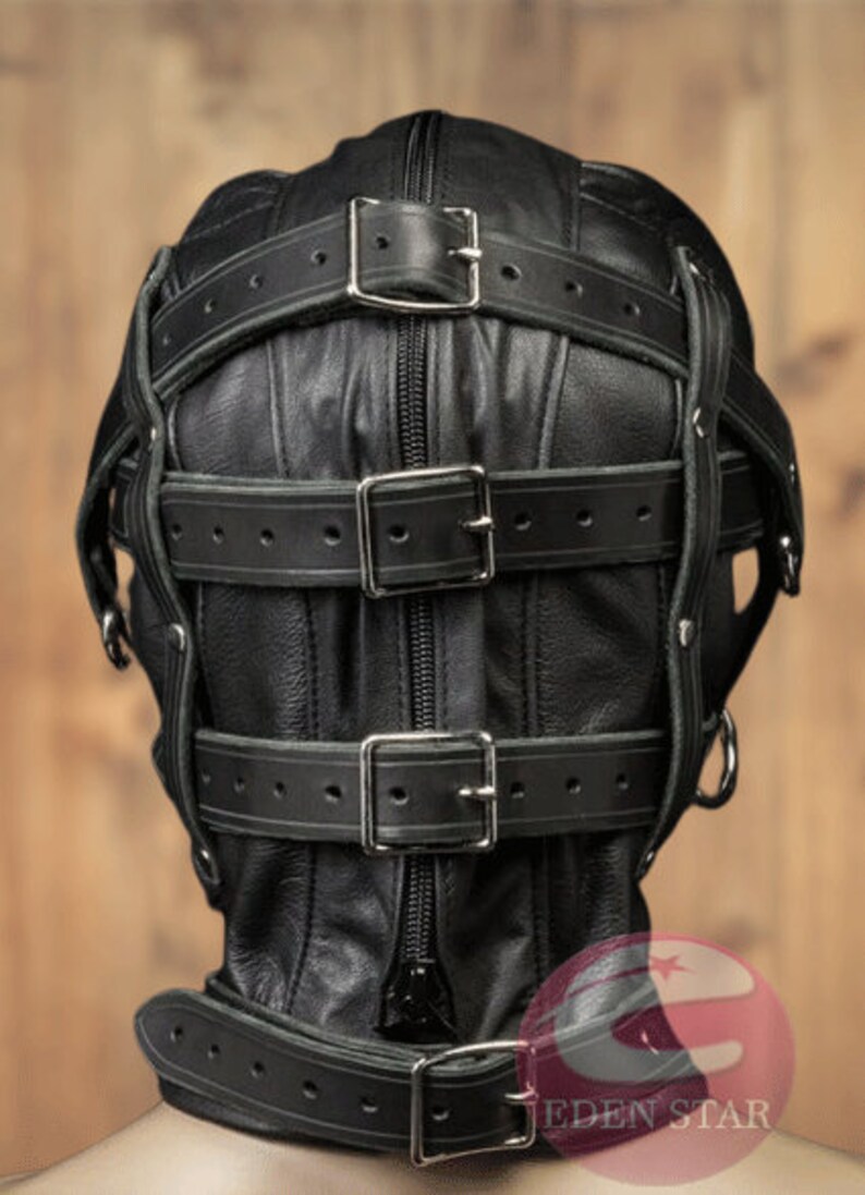 Men 100% Real Cowhide Leather Mask Leather Full Face Hood - Etsy