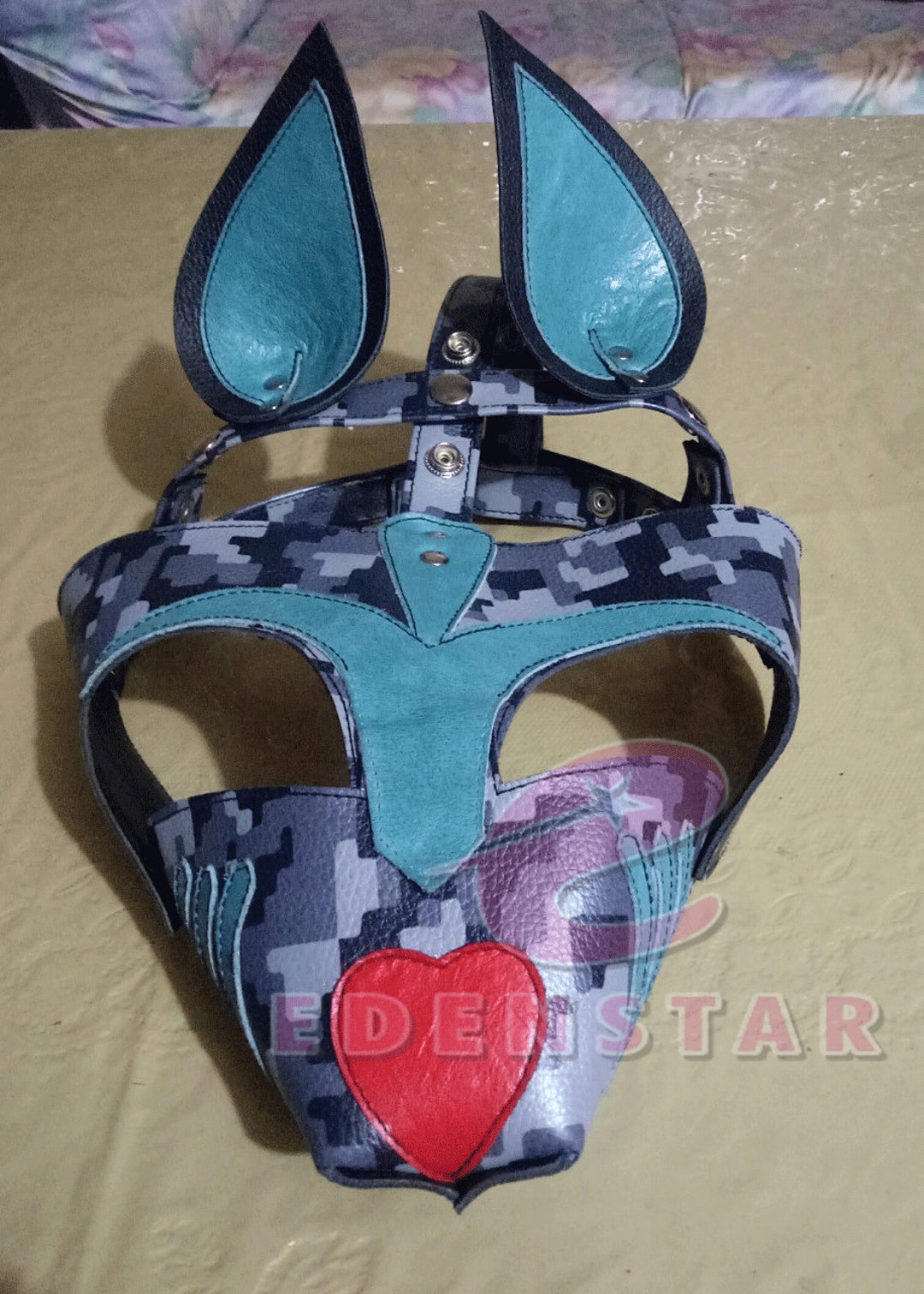 Camo Leather Cat Mask for Men's & Women's, Leather Cat Eye Face Mask ...