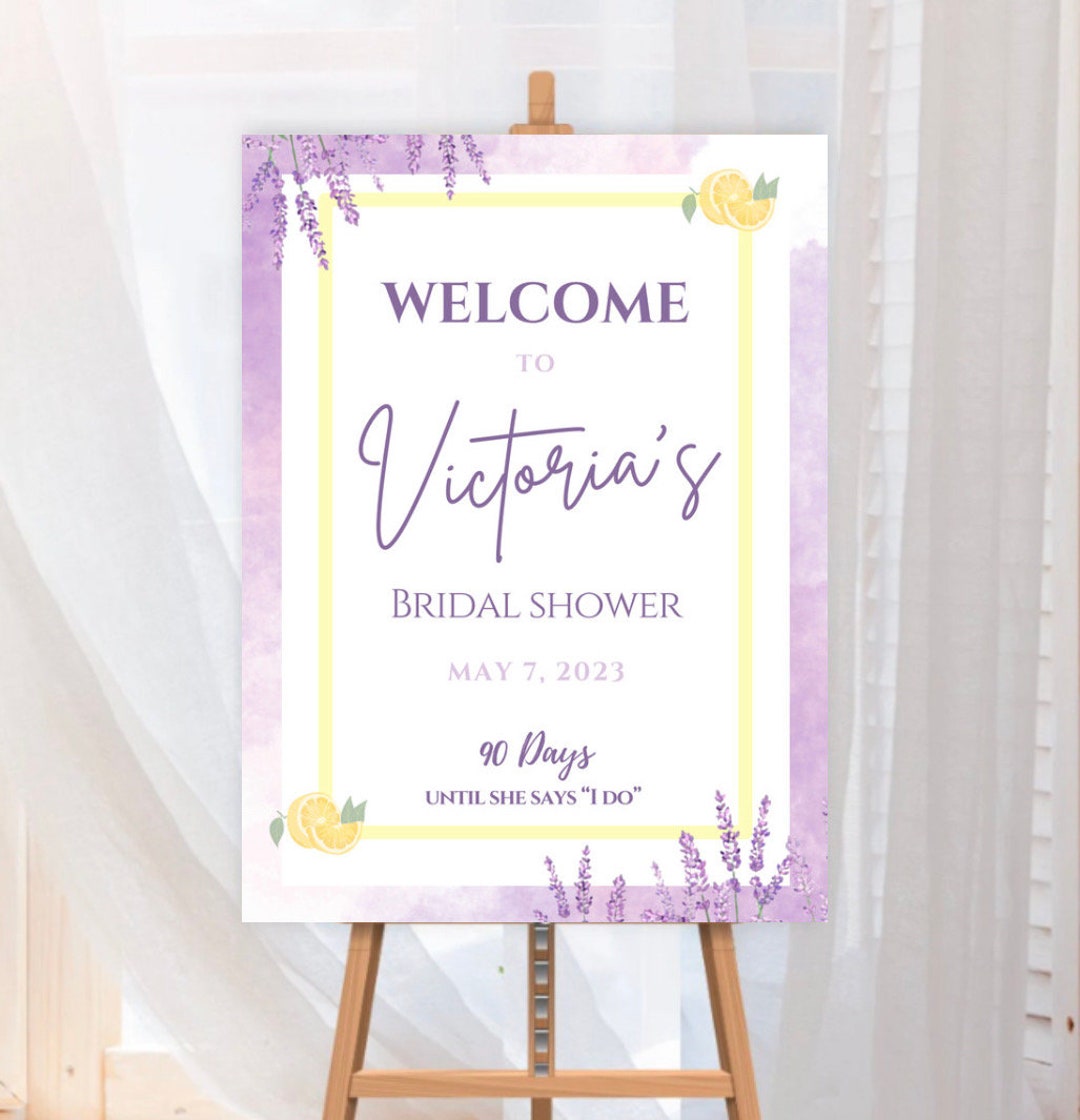 Lavender Bridal Shower Poster, Citrus Bridal Shower Welcome Sign ...