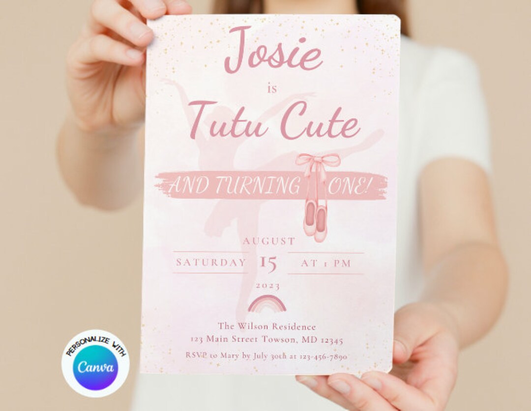 Ballerina Birthday Party Invitation, Baby Girl Birthday Party ...