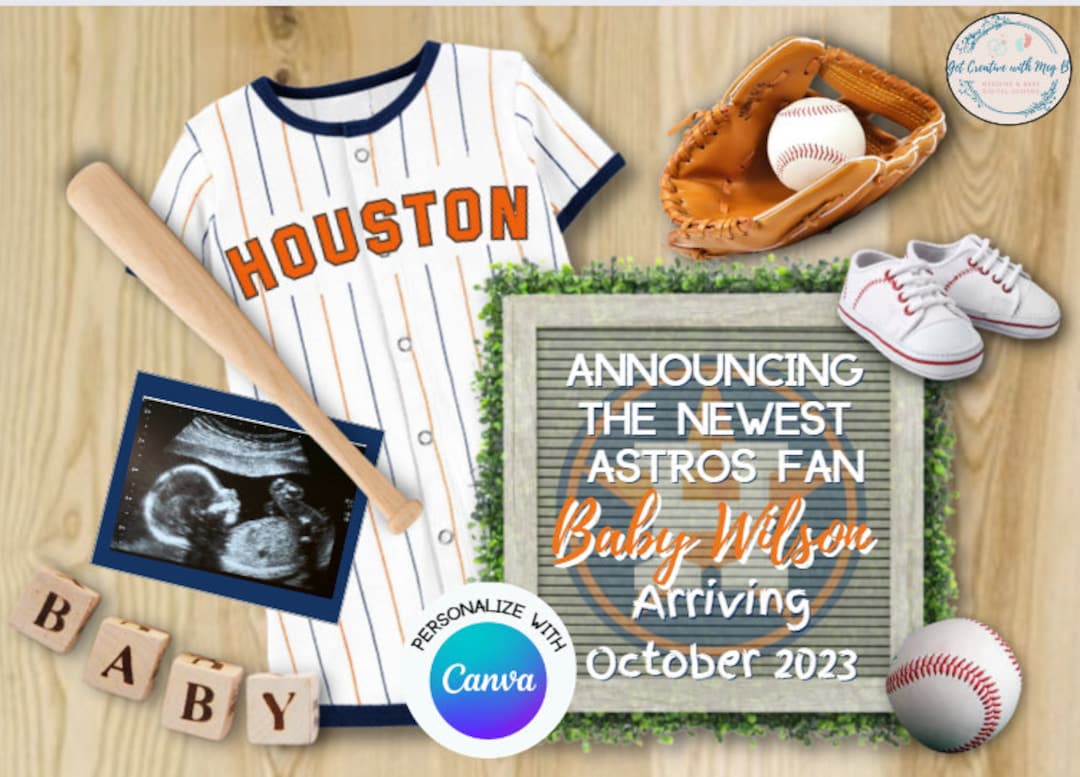 Houston Baseball Pregnancy Announcement Digital, Baseball Pregnancy ...