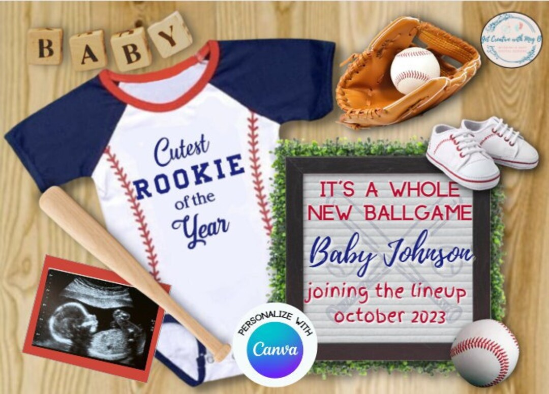Baseball Pregnancy Announcement Digital |gender Neutral Father's Day ...