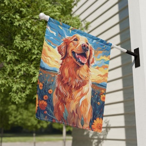 Golden Retriever Sunflowers Garden Flag Summer Gift | Golden Retriever ...