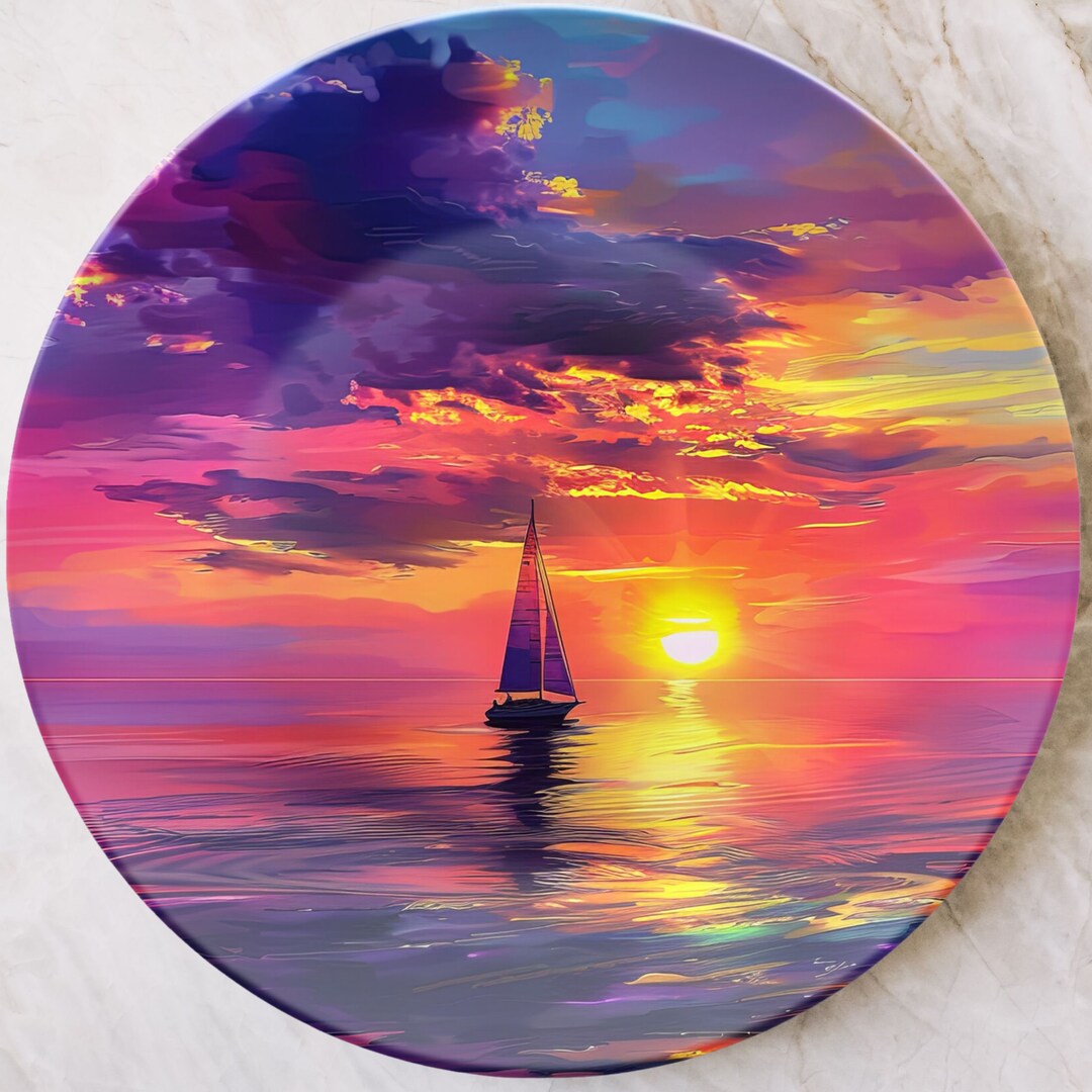 Sailboat Summer Dinner Plate Dinnerware Outdoor Dishwasher Safe, Boat ...