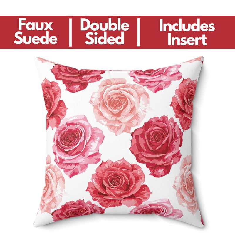 Rose Pillow - Etsy