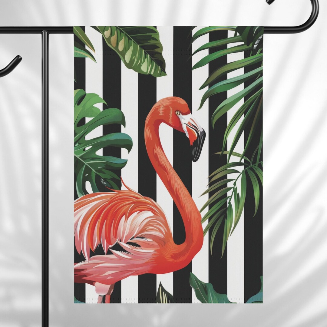 Flamingo Summer Garden Flag, Tropical Pink Flamingo House Flag Banner ...