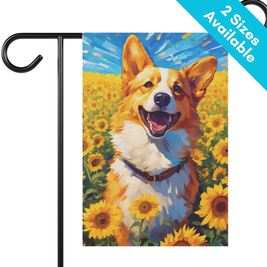 Corgi in Sunflowers Garden Flag Summer Gift for Corgi Mom - Etsy