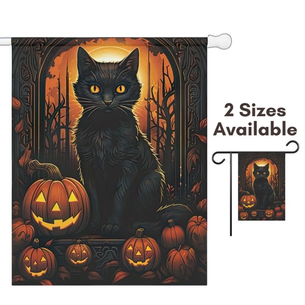 Fall Garden Flag Cat - Etsy