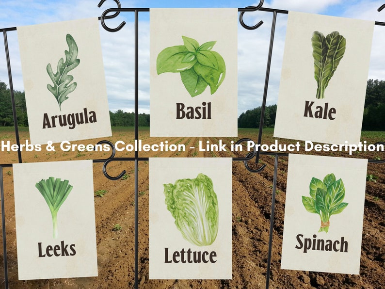 Large Print Garden Plant Marker Flags Easy to Read Crop - Etsy