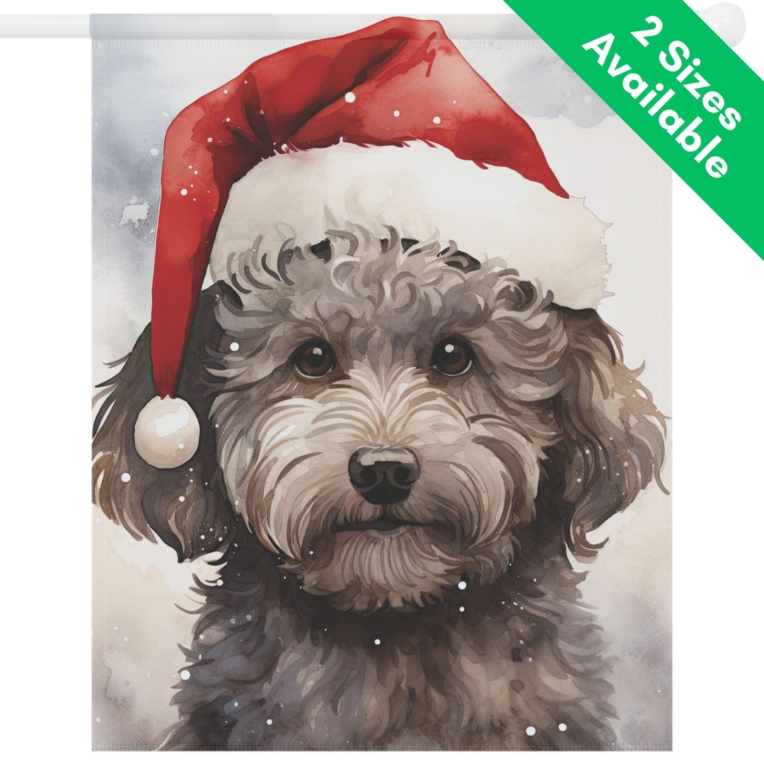 Grey Poodle Christmas Garden Flag Gift Mini Gray Poodle - Etsy