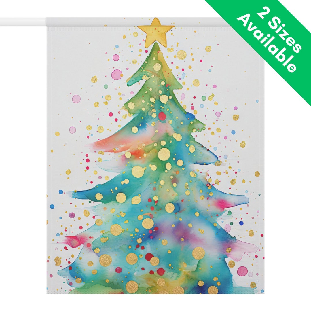 Colorful Christmas Tree Garden Flag Gift for Christmas Lover ...