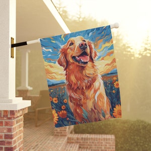 Golden Retriever Sunflowers Garden Flag Summer Gift | Golden Retriever ...