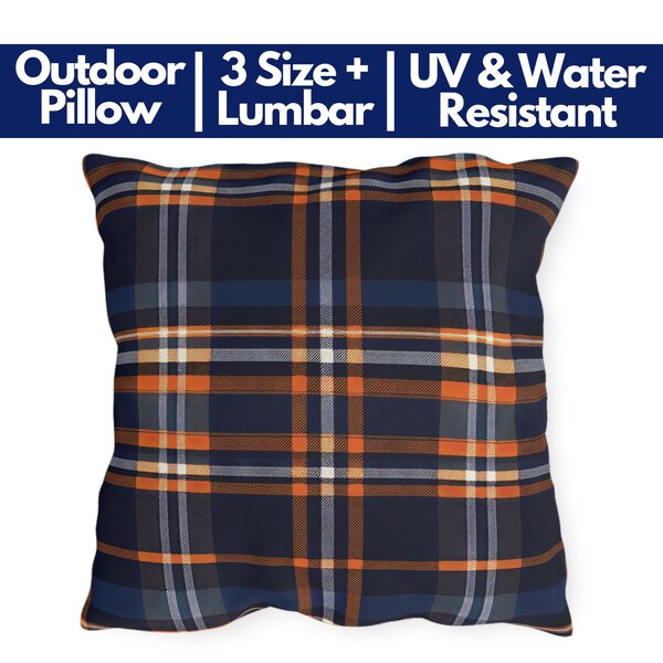 Navy Orange Pillow - Etsy