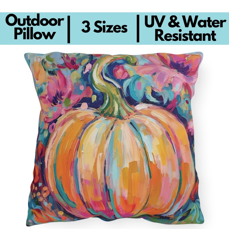 Fall Outdoor Pillows With Aqua - Etsy