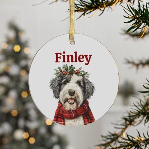 Sheepadoodle Christmas Ornament, Personalized Name Doodle Lover Gift ...