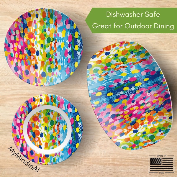 Colorful Dinnerware Set - Etsy