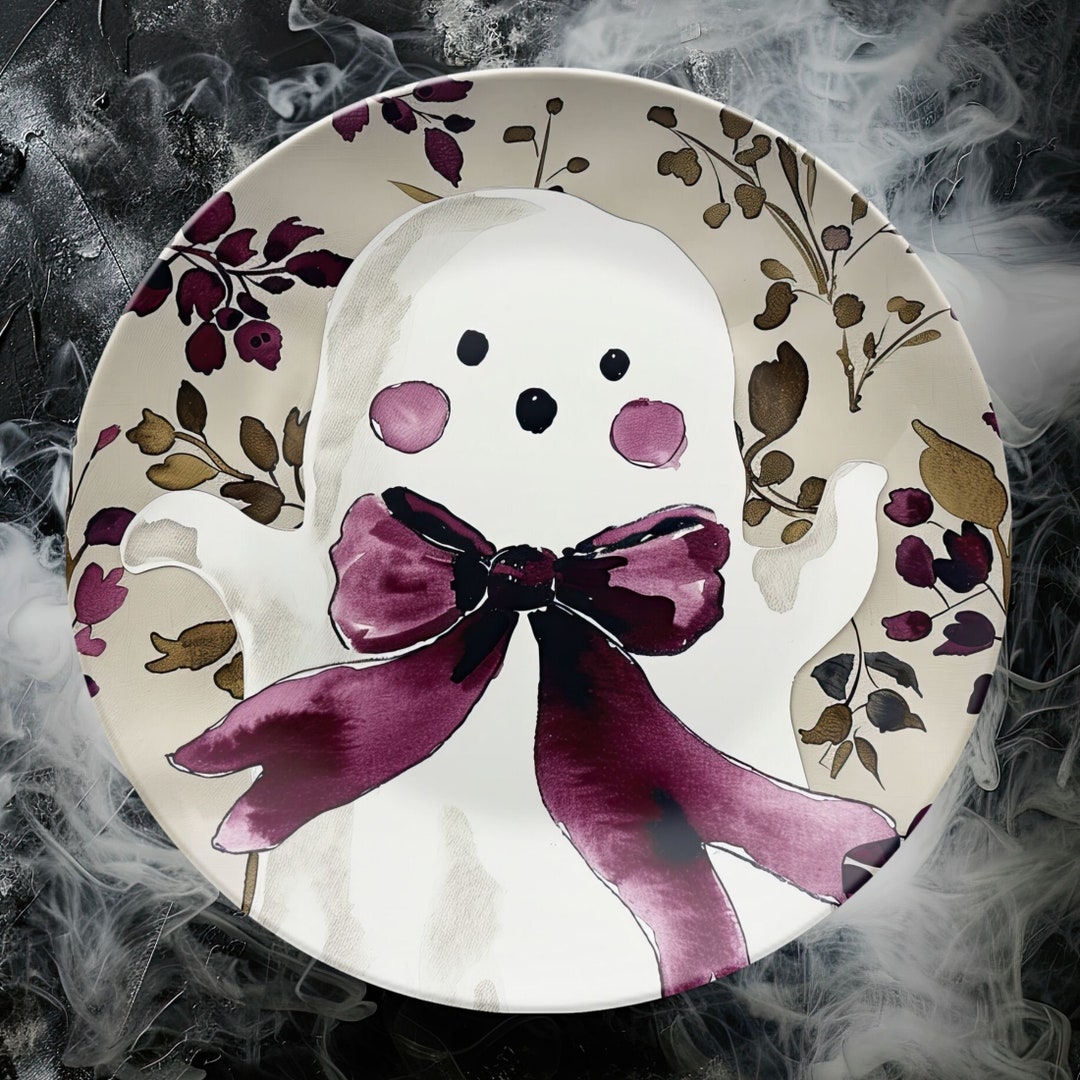 Cute Ghost Halloween Plate Dinnerware Fall, Dark Academia Cottagecore ...