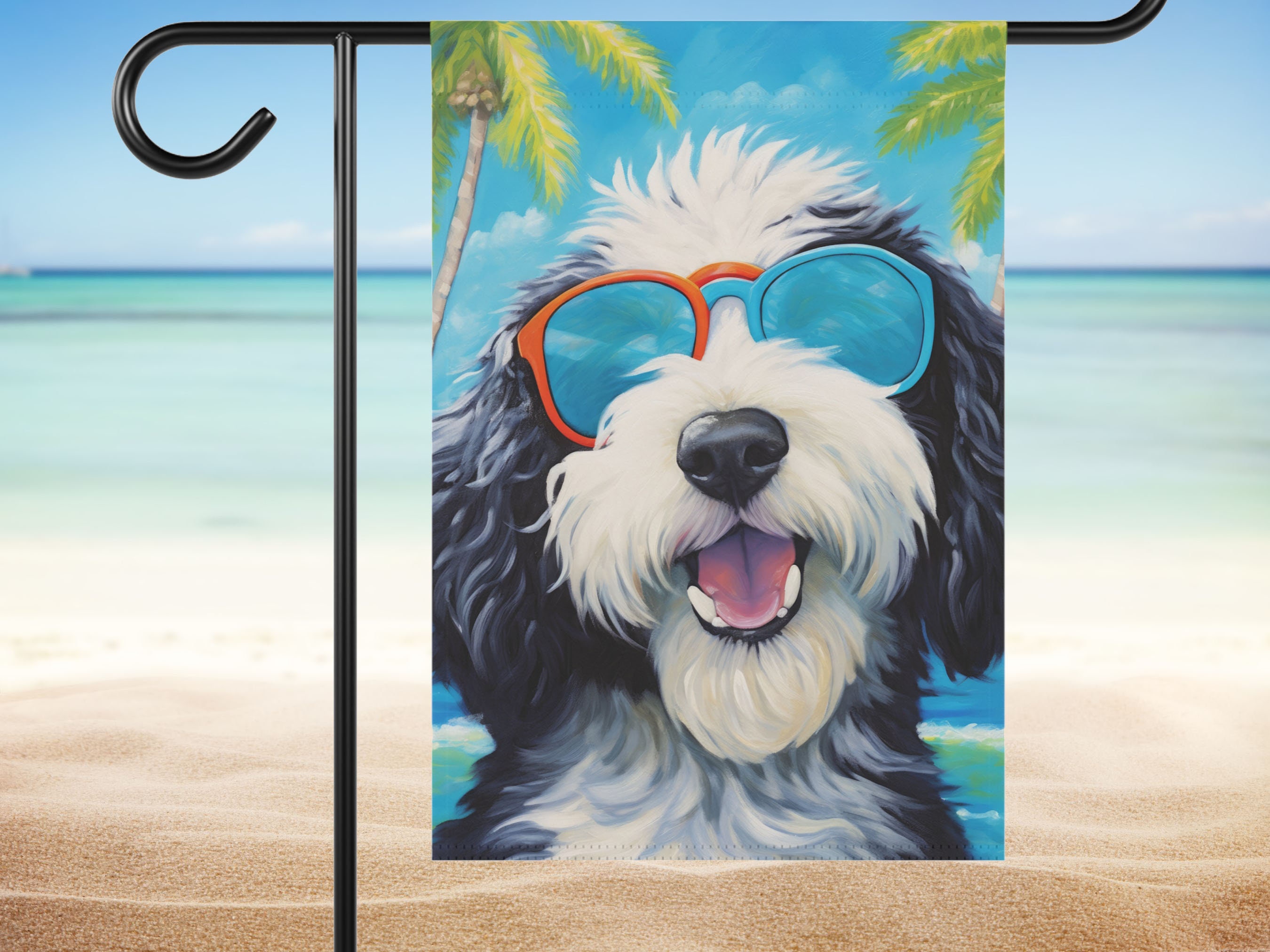 Tropical Summer Sheepadoodle Garden Flag Sunglasses - Etsy