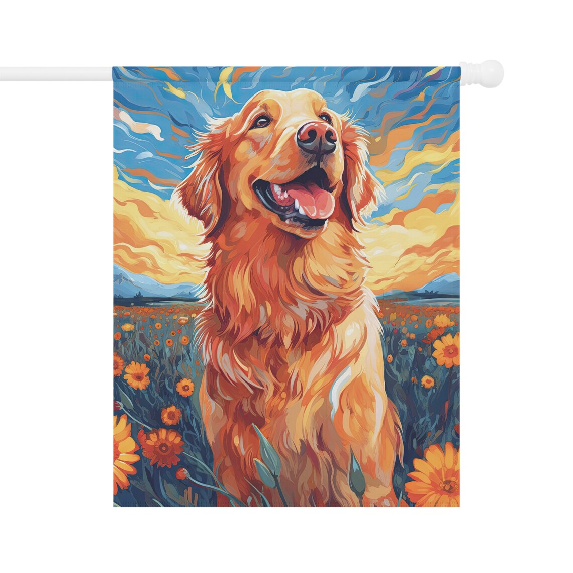 Golden Retriever Sunflowers Garden Flag Summer Gift | Golden Retriever ...