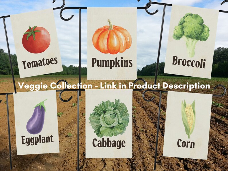 Large Print Garden Plant Marker Flags Easy to Read Crop - Etsy