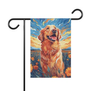 Golden Retriever Sunflowers Garden Flag Summer Gift | Golden Retriever ...