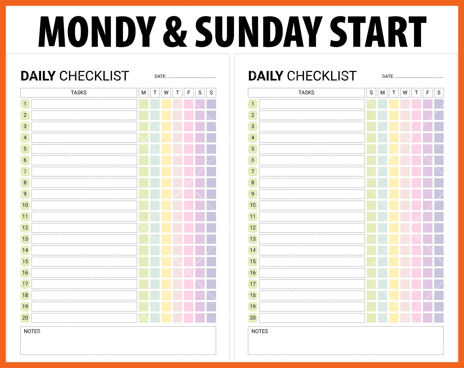Editable Daily Checklist, Daily Task Planner Template, Minimal Daily ...