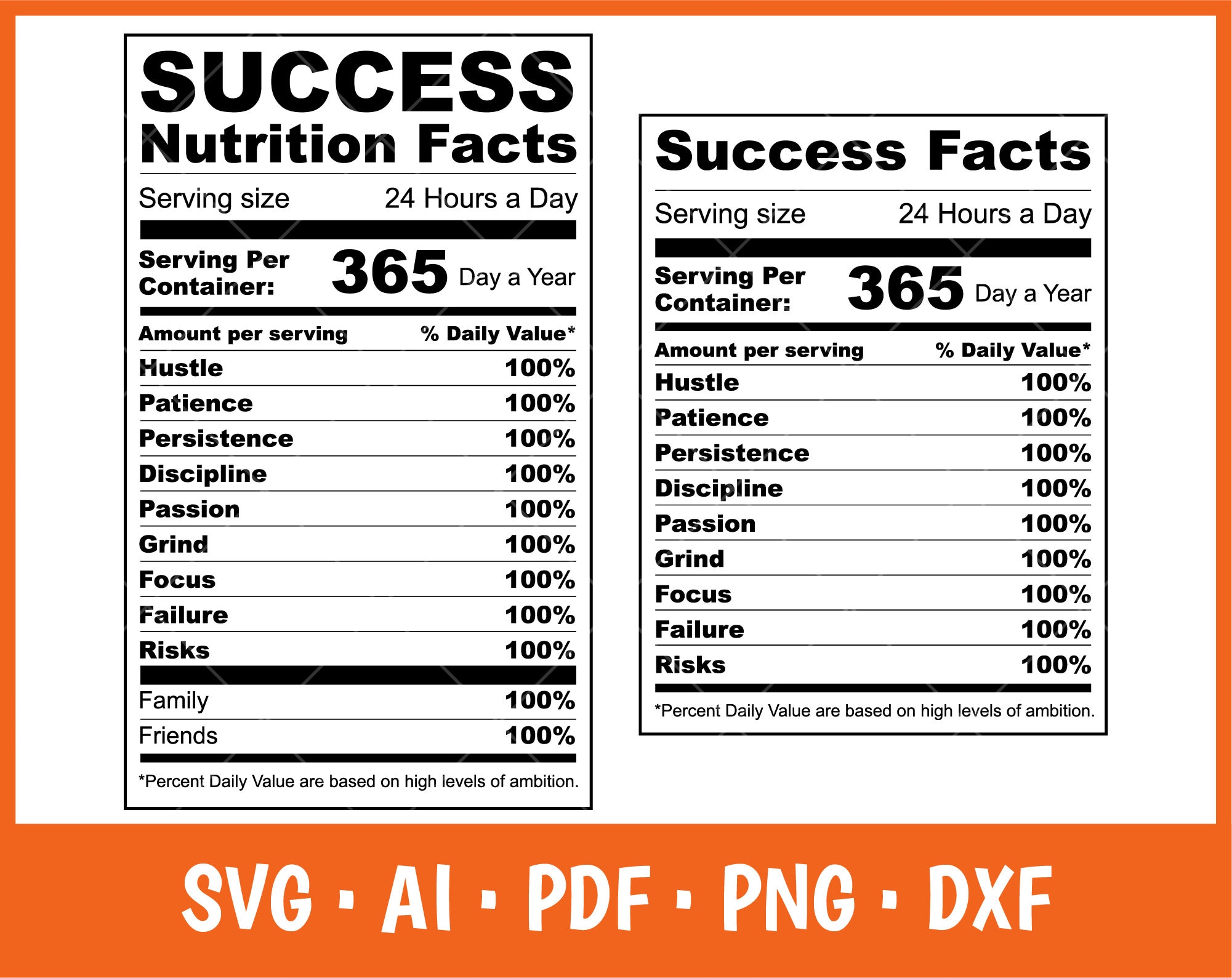 Success Nutrition Facts Svg, Success Svg, Success Label Svg, Nutrition ...