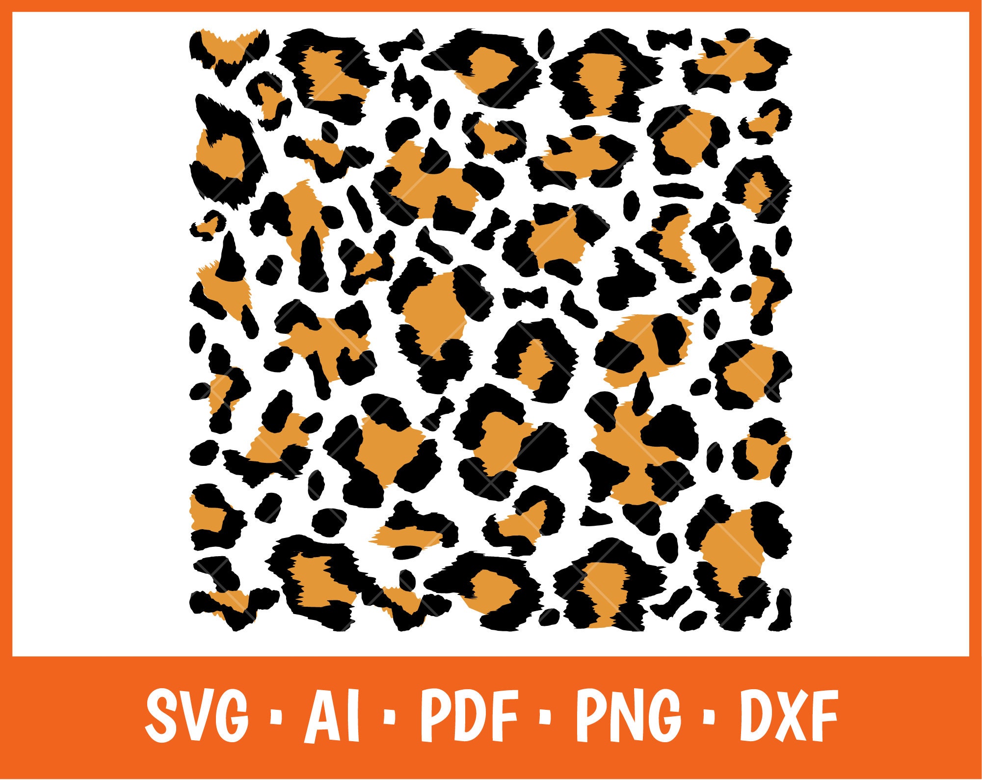 Fuzzy Leopard Print With Offset Svg, Fuzzy Leopard Print and Outline ...