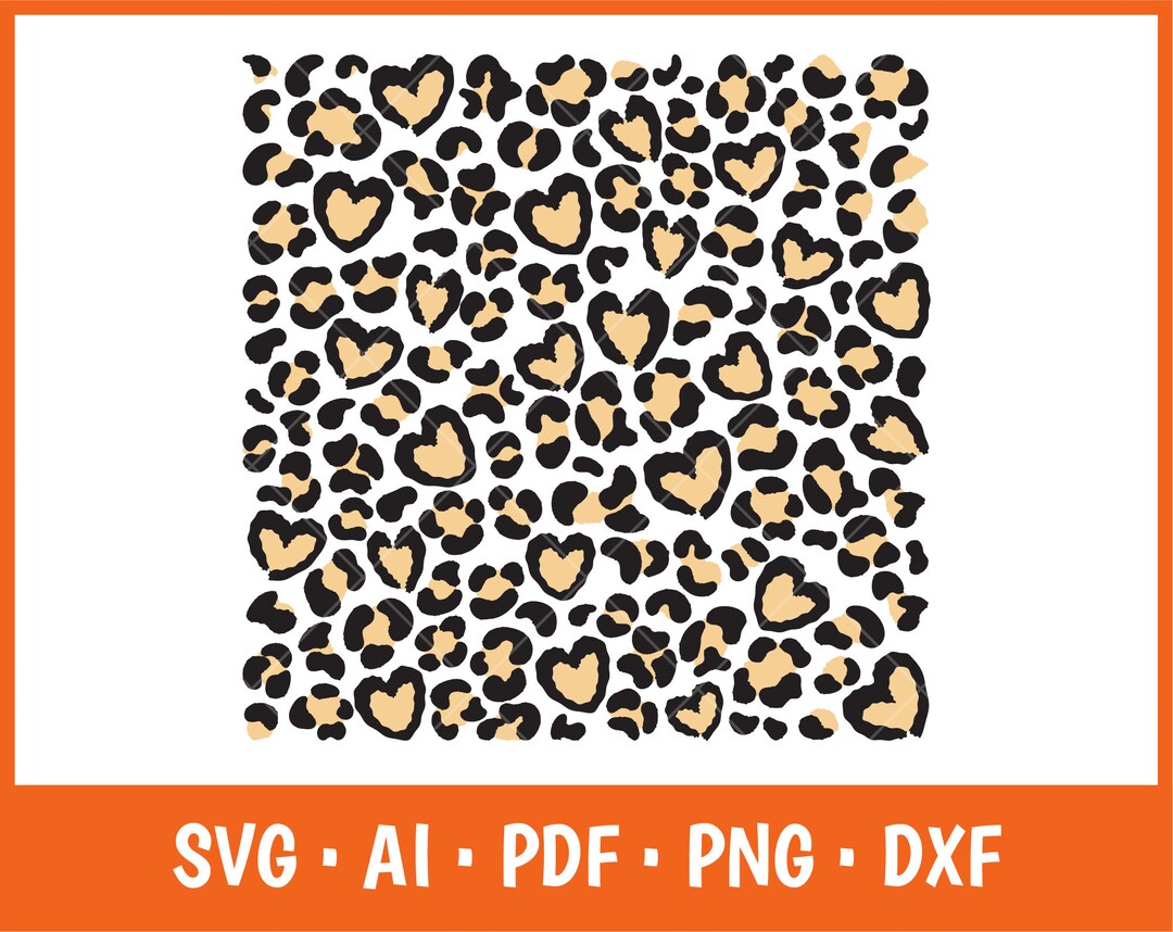 Leopard Heart Print Svg, Leopard Print, Heart Leopard Svg, Leopard Svg ...