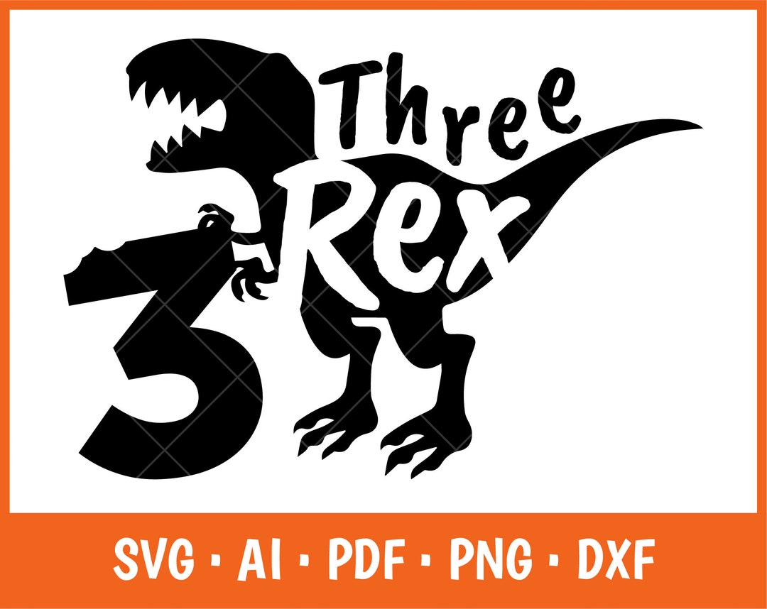 Three Rex Birthday SVG: Dinosaur 3rd Birthday (digital Files) - Etsy