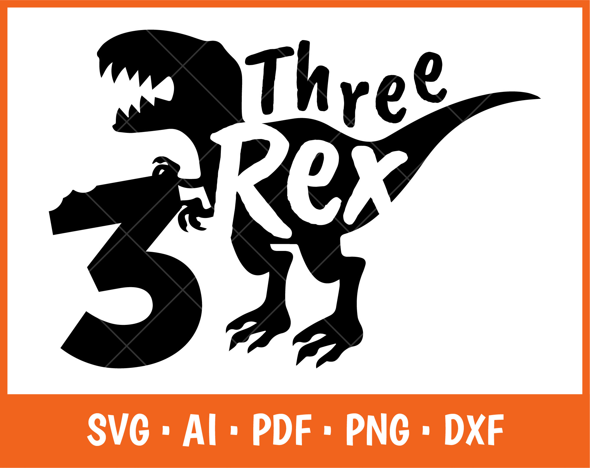 Three Rex Birthday SVG: Dinosaur 3rd Birthday (digital Files) - Etsy