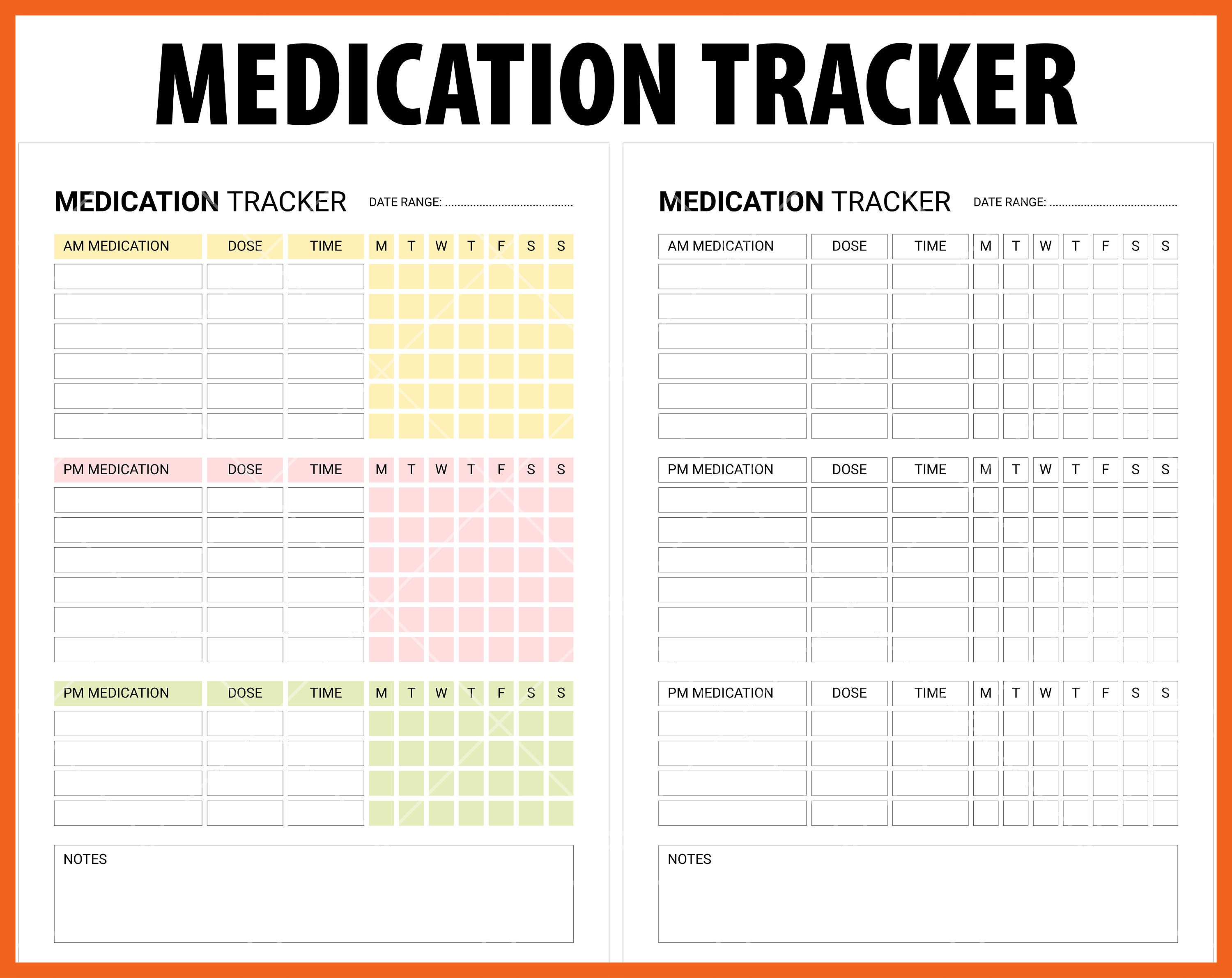 Printable Medication Tracker, Editable Medication Schedule, Monthly ...