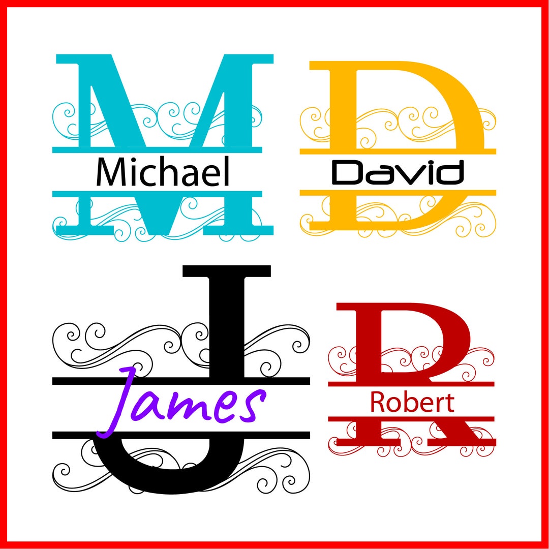 Split Monogram SVG, PNG, Digital Download for Cricut, Split Monogram ...