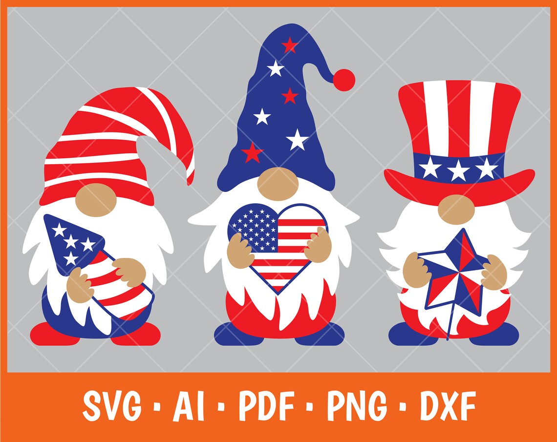 4th of July Gnomes Svg, Independence Day Patriotic Gnomes Clipart ...
