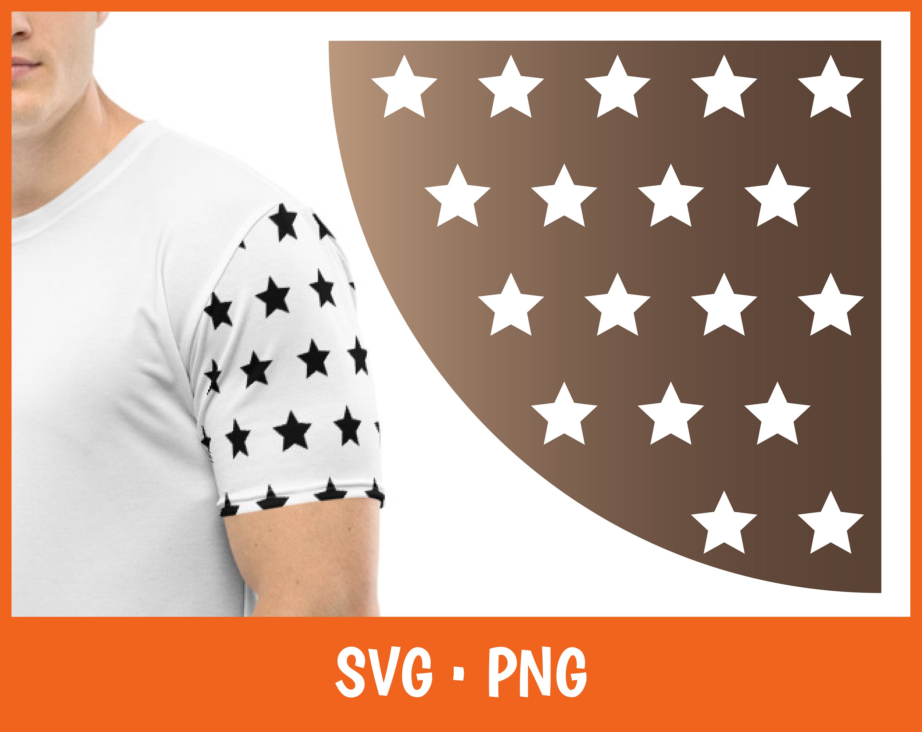 Star Bleached Sleeve Stencil Digital File SVG PNG T-shirt Template ...
