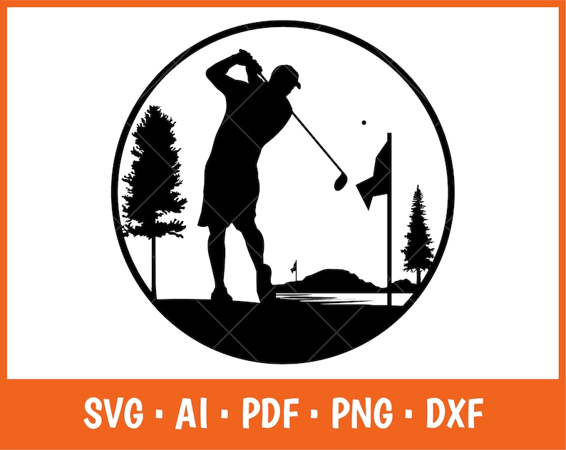 Golfing Svg, Golfing Design Svg, Golfer Silhouette Download Cut File ...