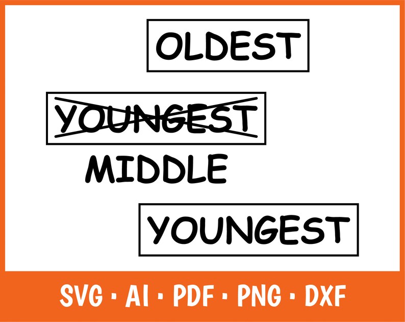 Oldest Youngest Middle Child Svg, Cricut Cutting Silhouette Cameo ...
