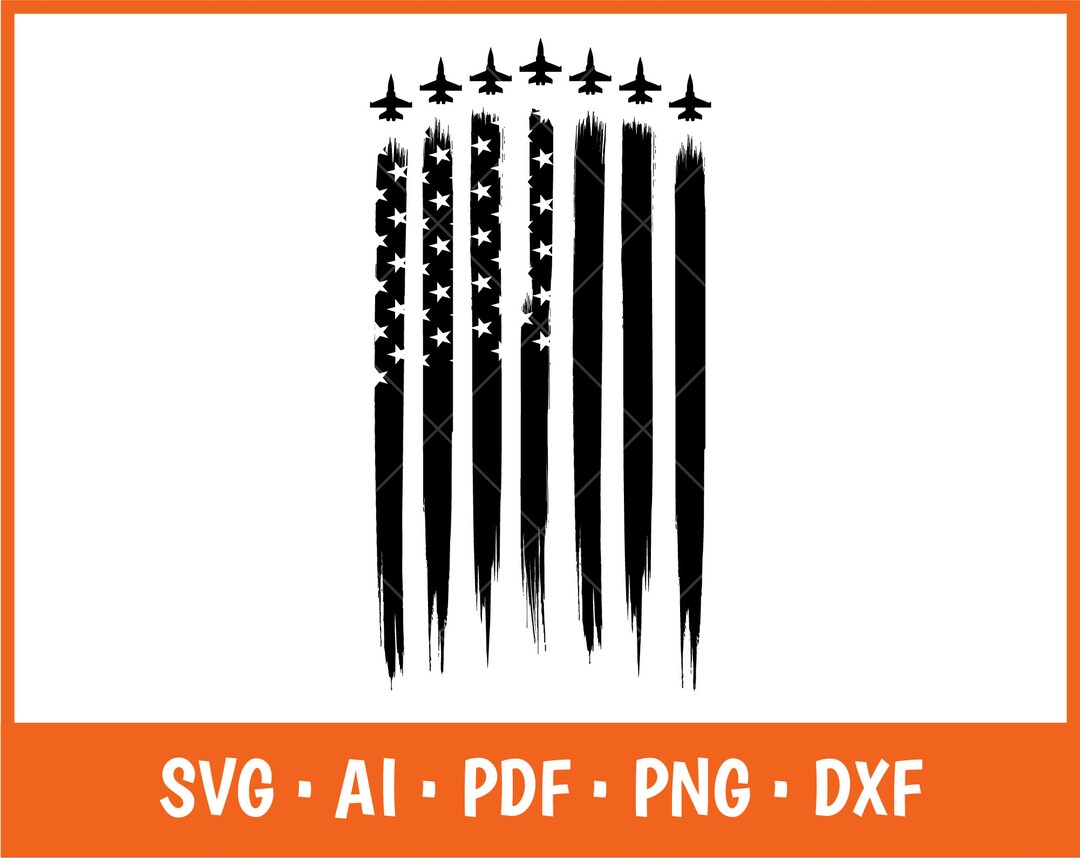 Air Force Fighter Jet Flag Svg, Military Plane Svg, Tattered Flag Svg ...
