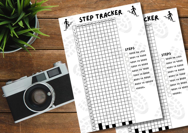 Yearly Steps Tracker | Printable Digital Download | Fitness & Wellness ...