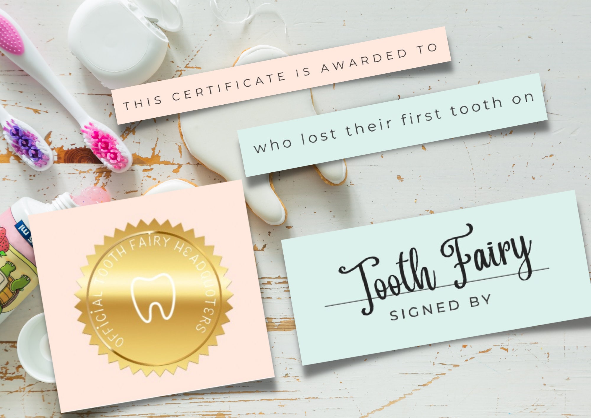 Tooth Fairy Certificate, Lost First Tooth, Digital Download - Etsy