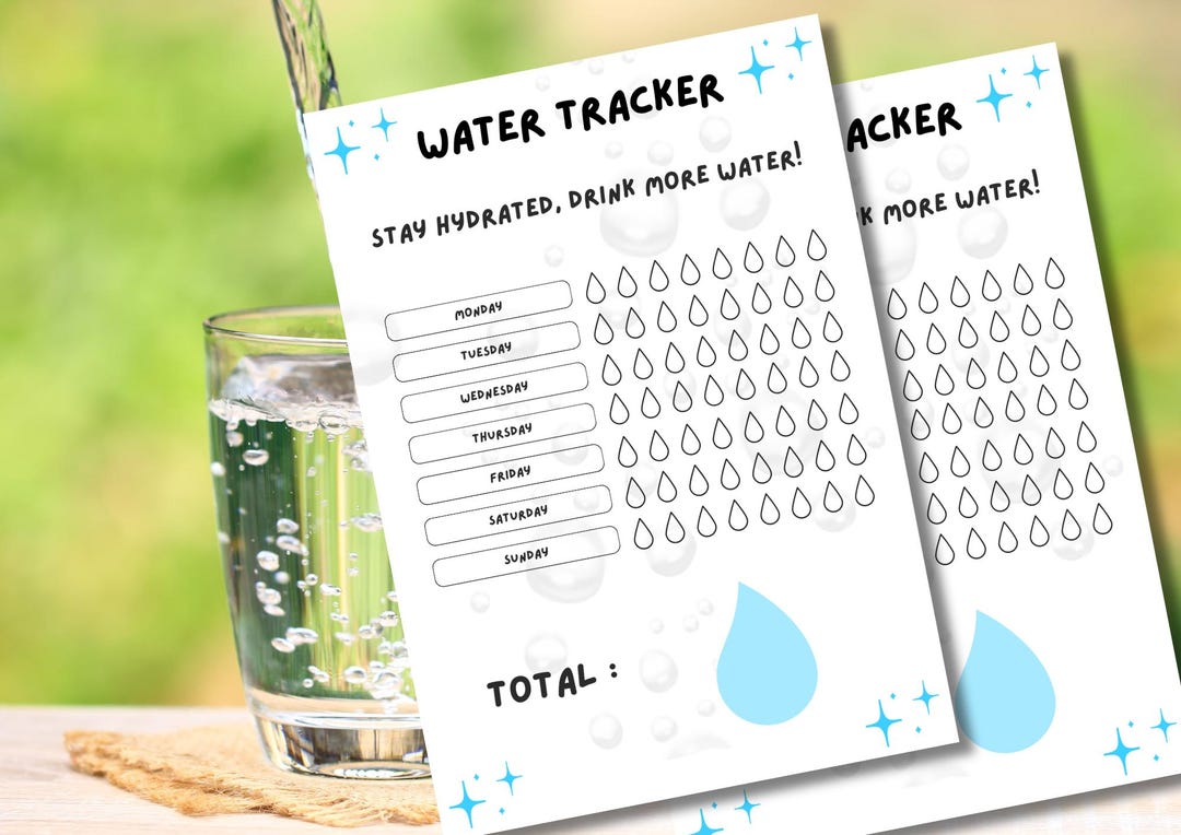 Weekly Water Tracker | Printable Digital Download | Hydration ...