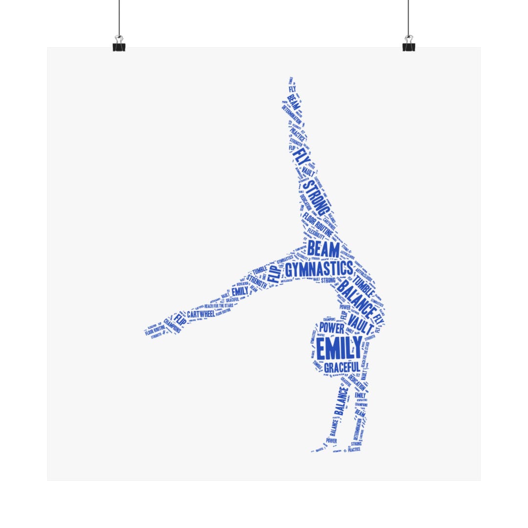 Personalized Gymnastics Word Art Print for Her | Custom Girl Gymnast ...