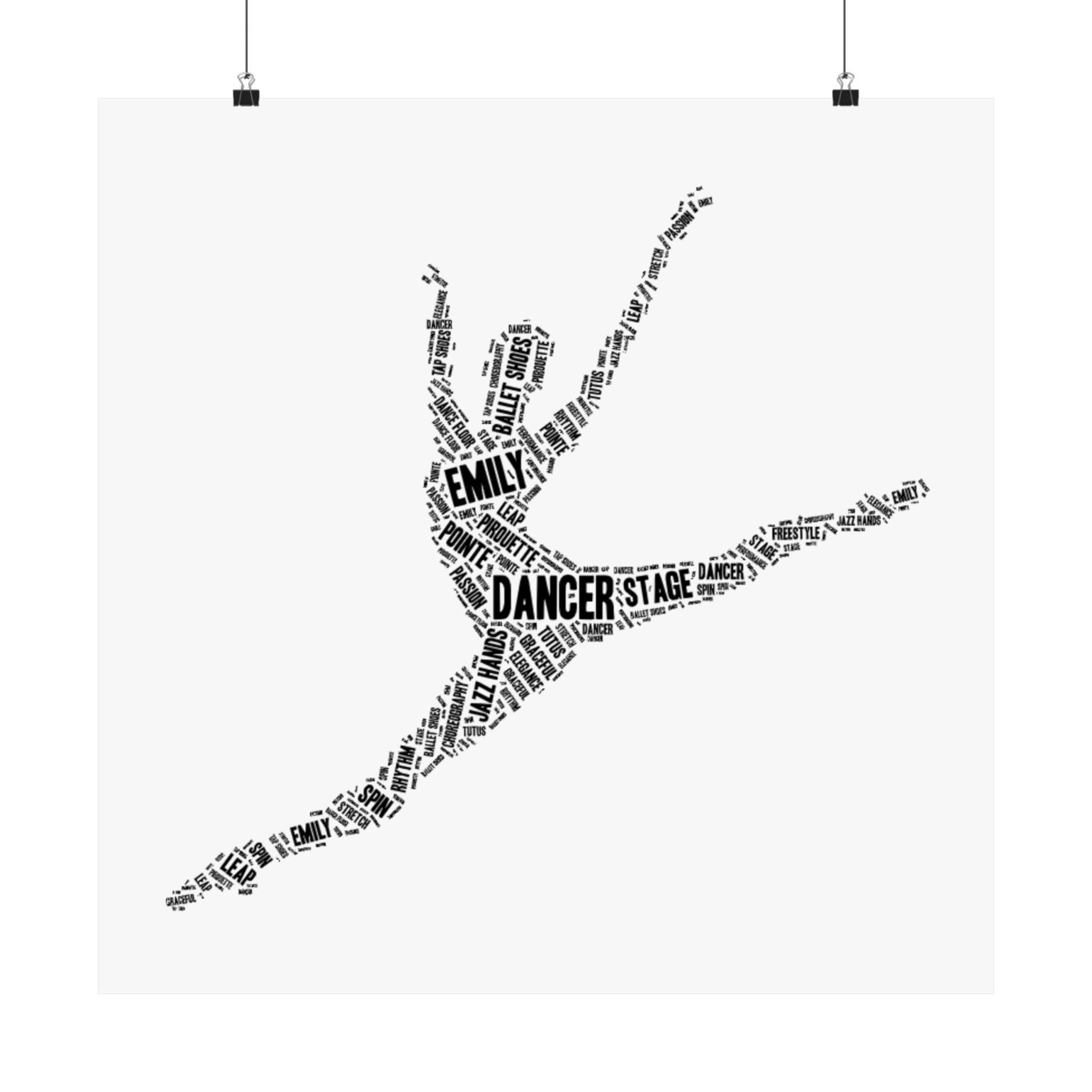 Personalized Dancer Ballet Word Art Print - Custom Gift for Ballet Dancers, Word Cloud Wall ...